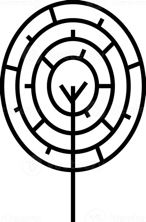 Free Line Art Stylized Decorative Tree Abstract Line Drawing Doodle Tree Decoration PNG With