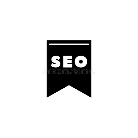 Modern Black And White Seo Flag Icon For Web Optimization Stock Vector Illustration Of