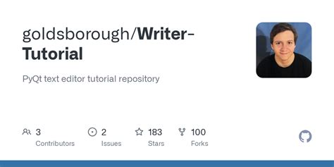 Github Goldsboroughwriter Tutorial Pyqt Text Editor Tutorial Repository