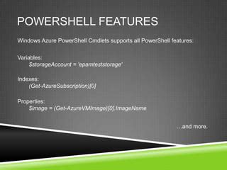 Windows Azure PowerShell Cmdlets PPT
