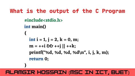 C Programming Output Checking 06 Example Of Logical Or Operator Short Circuit In Or