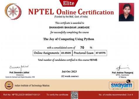dhanashri jamdade on linkedin nptel python programming