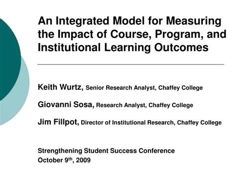 Ppt Measuring The Impact Of Learning Outcomes Powerpoint Presentation
