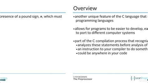 C Programming For Beginners Master The C Language4 Basic Concepts2 The Preprocessor Youtube