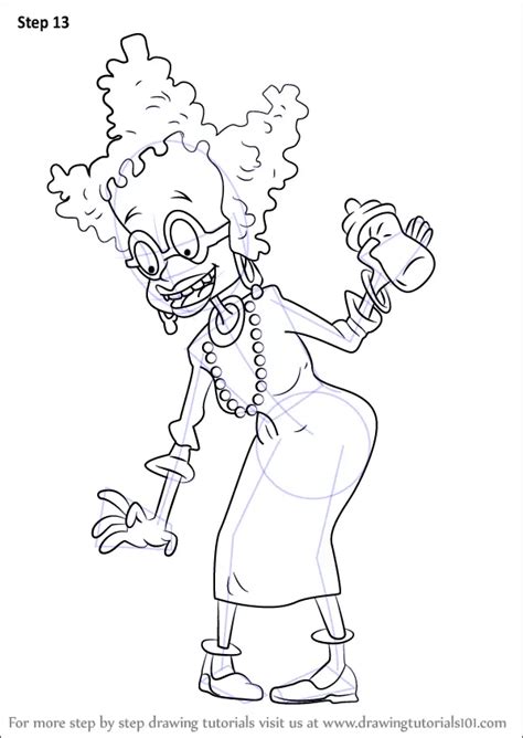 How To Draw Didi Pickles From Rugrats Rugrats Step By Step