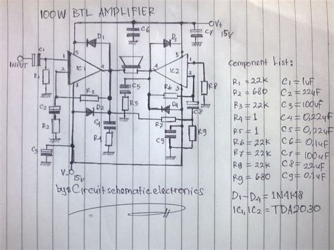W BTL TDA Amplifier Circuit Power Amplifier