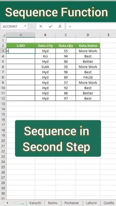 Sequence Function Exceltips Exceltricks Youtube