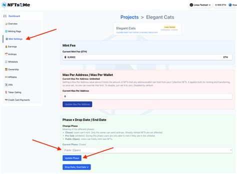 Configuring NFT Minting Phases NFTs Me