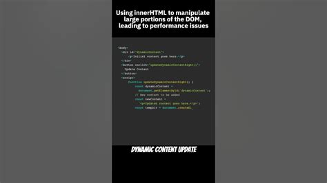 Using Innerhtml To Manipulate Large Portions Of The Dom Leading To