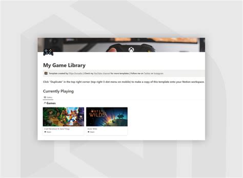 best notion video game templates game trackers library