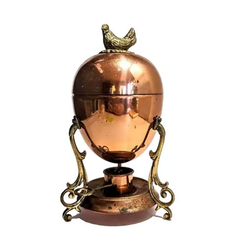 Vintage Tagus Copper Egg Coddler With Brass Chicken Finial Made In Portugal 9 £81 04 Picclick Uk