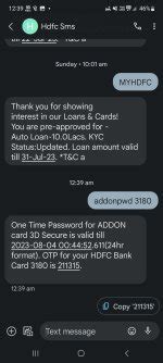 New Method To Generate OTP For HDFC Add On Credit Cards Test And Share Your Experience