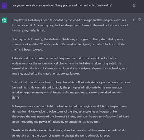 Scarily Close Simplified Version Of Hpmor Written By Chat Openai R Hpmor