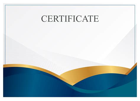 Blue Certificate Border Abstract Blue Gradient Luxury With Gold