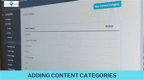 Adding Content Categories Serviceworks Academy