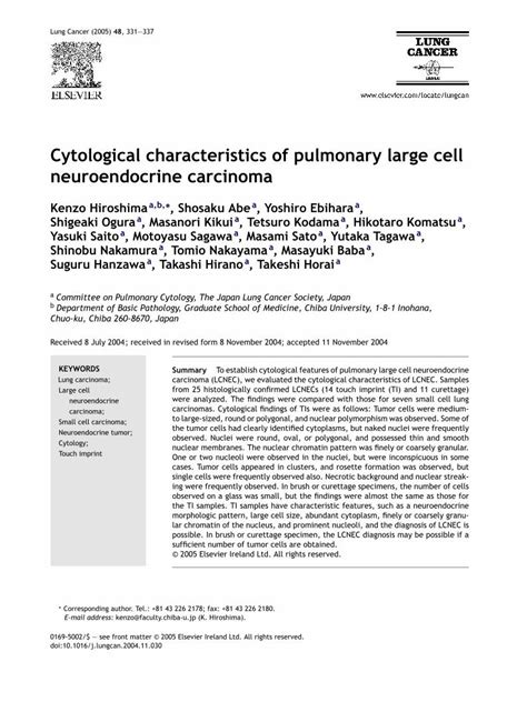 Pdf Cytological Characteristics Of Pulmonary Large Cell Neuroendocrine Carcinoma Dokumen Tips