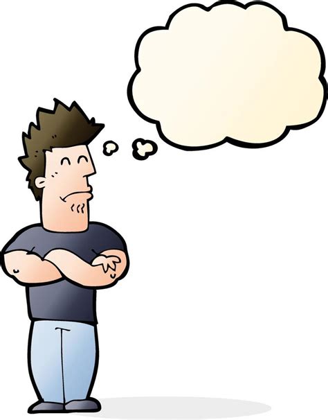 Cartoon Sulking Man With Thought Bubble 12328975 Vector Art At Vecteezy