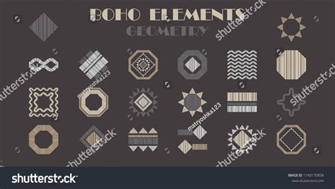 Set Boho Elements Geometry Design Manual Stock Vector Royalty Free Set Boho Elements Geometry Design Manual Stock Vector Royalty Free