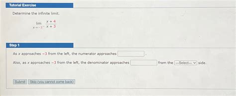 solved tutorial exercisedetermine the infinite