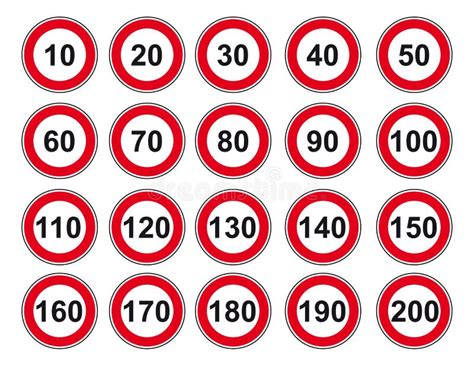 Maximum Snelheid Van Het Pictogram De Vastgestelde Teken Vector