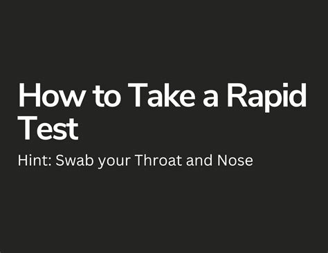 How To Take A Rapid Test MFHT