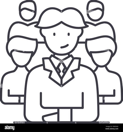 Human Resources Icon Linear Isolated Illustration Thin Line Vector Web Design Sign Outline