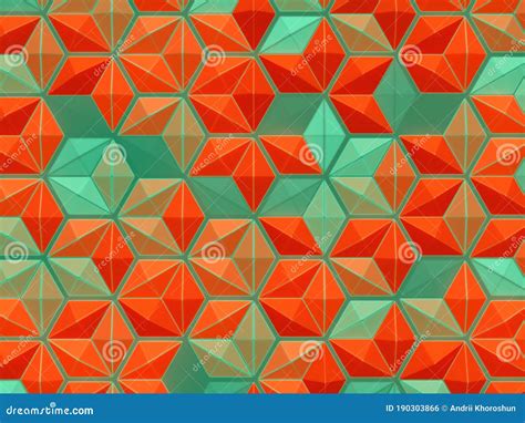 Modern Background With Honeycomb Pattern Abstract 3d Rendering Colored Backdrop Stock