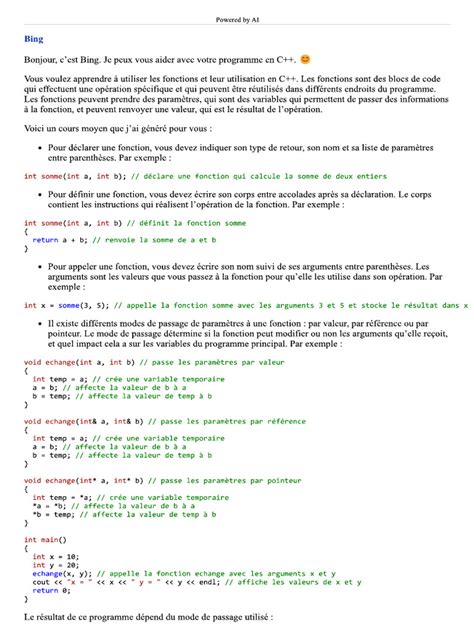 Fonctions C Pdf
