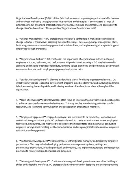 Organizational Development Pdf Organization Development Leadership