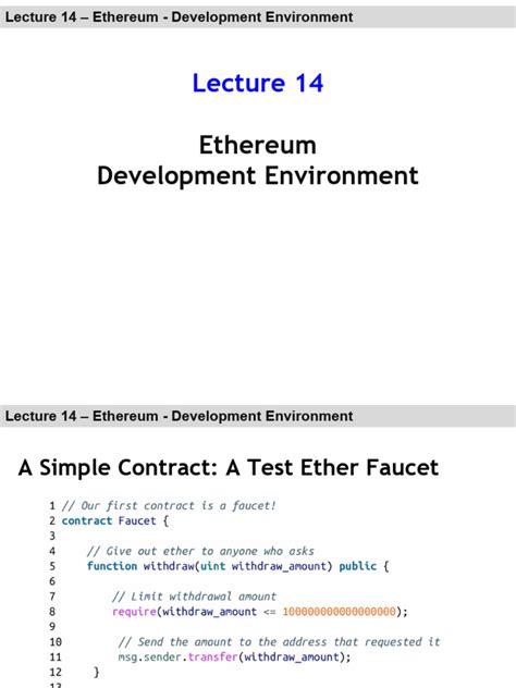 Lecture 14 Ethereum Development Environment Pdf Json Java Script