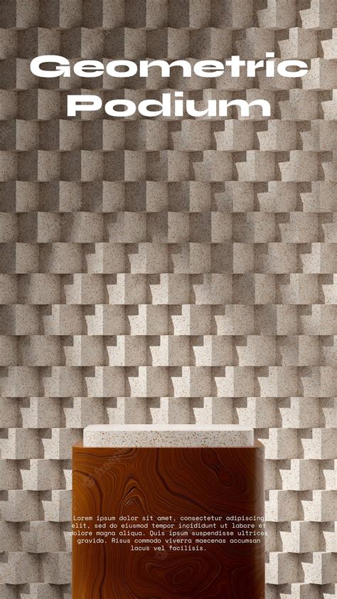 질감 있는 테라초 벽 3d 이미지 렌더링 템플릿 모형 테라초 및 세로의 나무 질감 연단 프리미엄 Psd 파일