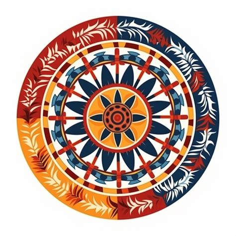 A Colorful Circular Design With A Flower In The Center Generative Ai