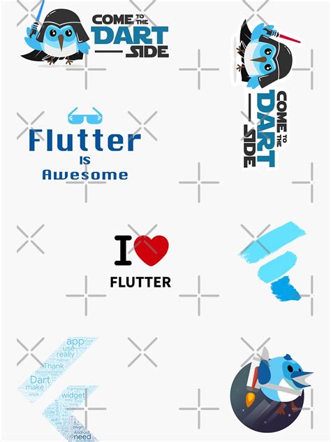 Flutter Sticker Pack Sticker For Sale By Leesander Redbubble