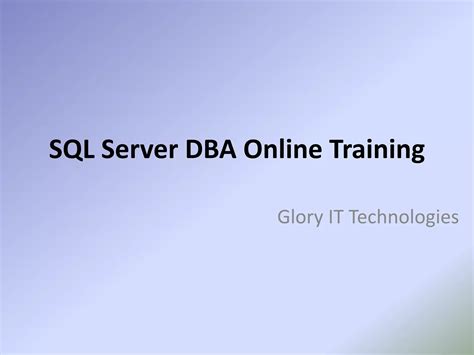 sql server dba online training pptx databases computer software