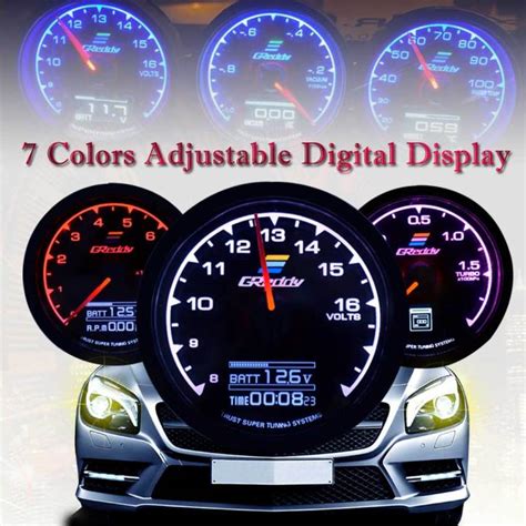 GReddy Multi D A Meter Light Colors LCD Display With Voltage Water Temp Turbo Boost Gauge Mm