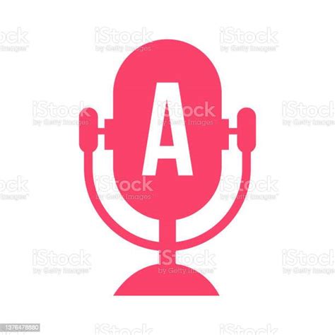 편지에 팟 캐스트 라디오 로고 마이크 템플릿을 사용하여 디자인 Dj 음악 팟 캐스트 로고 디자인 오디오 방송 벡터를 혼합