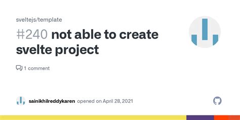 Not Able To Create Svelte Project Issue Sveltejs Template Github