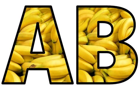New Food Bananas Display Lettering Set Whole Alphabet Numbers Signs