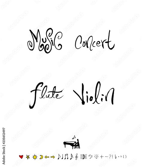 음악회 포스터 손으로 그린 음악 일러스트 Stock Vector Adobe Stock