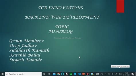 Siddharth Kamath On Linkedin Tcrinnovation Projects Djangodeveloper
