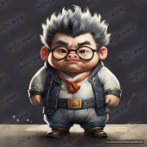 AI创作图帅气可爱耍酷天蓬元帅猪八戒卡通nipic 昵图网