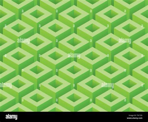 Green Isometric Cubes Abstract Seamless Background Vector Illustration Stock Vector Image And Art