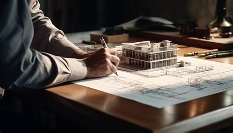 Premium Photo Architect Design Working Drawing Sketch Plans Blueprints