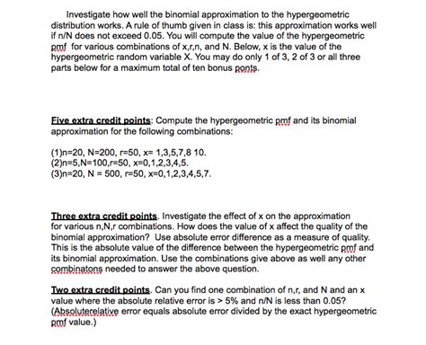 Investigate How Well The Binomial Approximation To