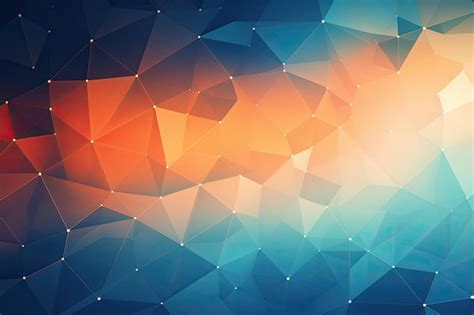 Abstract Polygonal Background Triangular Low Poly Background With Gradient Blue Orange Gradient