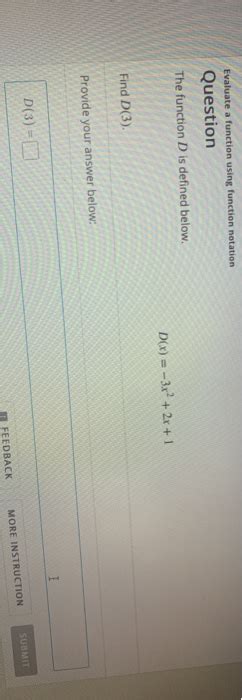 Solved Evaluate A Function Using Function Notation Question