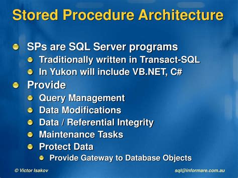 Ppt Sql Server Stored Procedures Architecture And Performance Powerpoint Presentation Id6006706
