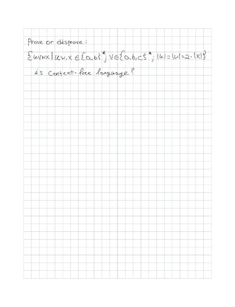 prove or disprove if the following is context free