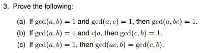 Solved Prove The Following A If Gcd A B And Chegg