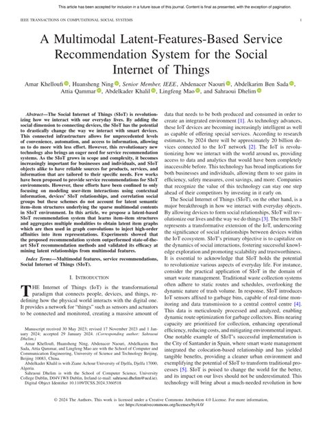 Pdf A Multimodal Latent Features Based Service Recommendation System For The Social Internet